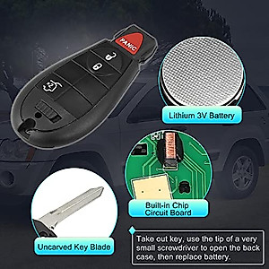 X AUTOHAUX 2pcs Replacement Keyless Entry Remote Car Key Fob M3N5WY783X 433Mhz for Jeep Grand Cherokee 2008-2013 for Commander 08-10 4 Buttons with Door Key IYZ-C01C