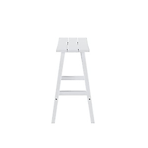 WO Home Furniture Patio Bar Stools Set of 2 PCS Outdoor Adirondack 29" in Saddle Stools for Porch, Backyard, BarBQ, Party, Events (White)