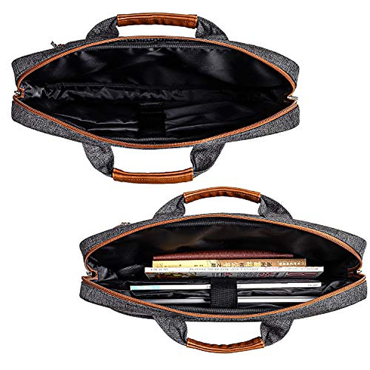 DOMISO 14 Inch Multi-Functional Laptop Sleeve Business Briefcase Waterproof Messenger Shoulder Bag for 14" Laptops/Chromebook/Ultrabook/Apple/Lenovo/HP/Dell/ASUS/Acer, Dark Grey