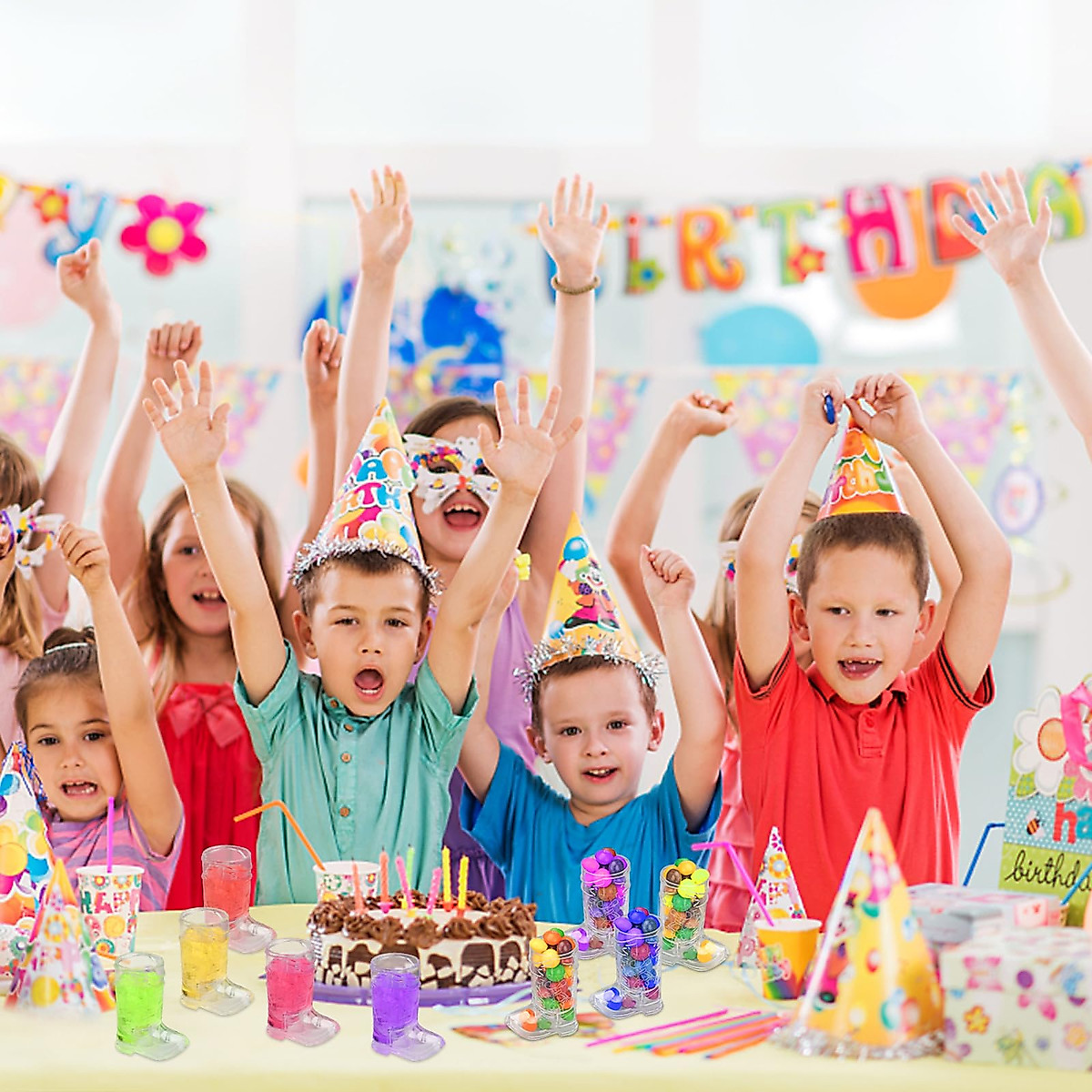 Cowboy Boot Shot Glasses - Set of 24 Latest Cowboy Pattern 1.5oz Plastic Clear Shot Glasses Bulk Disposable Reusable Shot Glass Cups Western Themed Party Decorations for Bachelorette,Birthday,Tequila