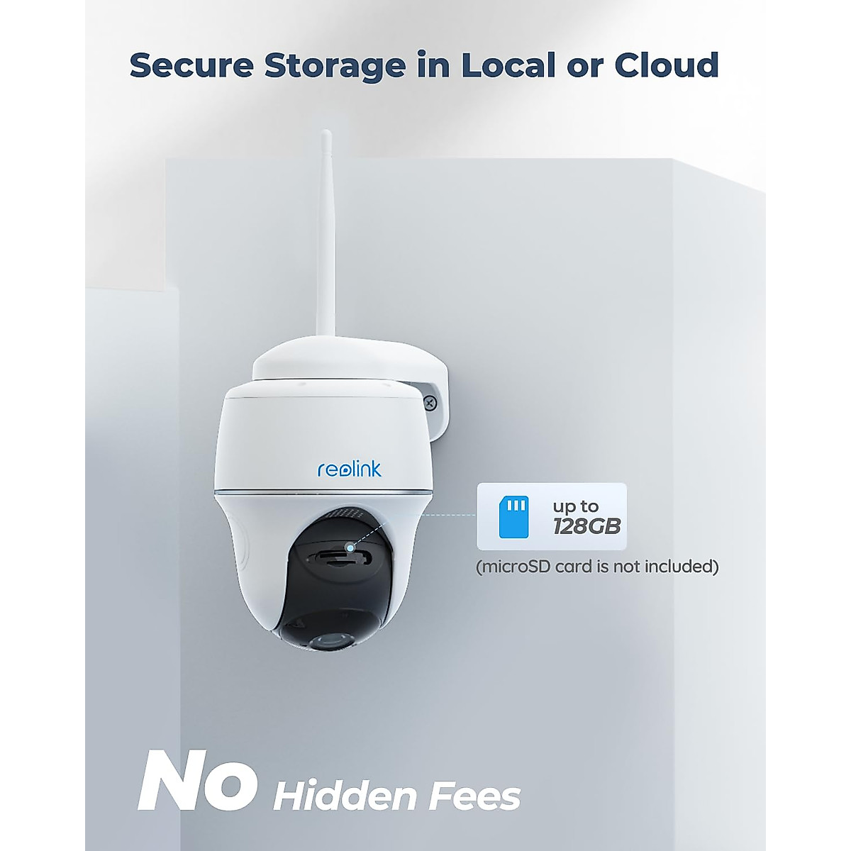REOLINK Argus PT +SP - 5MP Security Cameras Wireless Outdoor, Solar Powered, 360° Pan Tilt, 5/2.4Ghz Dual Band WiFi, Smart Detection, No Extra Fee, No Hub Needed