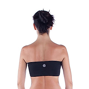 Black Strapless Yoga Sports Bra Bandeau Black L