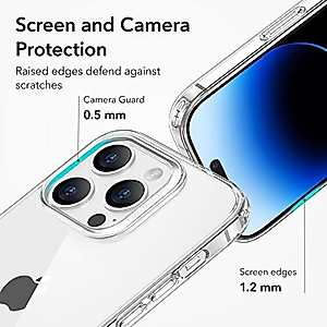 ESR Clear Case Compatible with iPhone 14 Pro Case, Shockproof Thin Silicone Cover, Yellowing-Resistant Slim Transparent TPU Phone Case, Project Zero Series, Clear