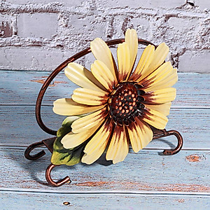 Alvinlite Paper Towel Holder, Sunflower Shape Napkin Holders for Tables, Metal Napkin Storage Cute Tissue Dispenser Cocktail Napkin Stand Perfect for Outdoor Events Kitchen Decor