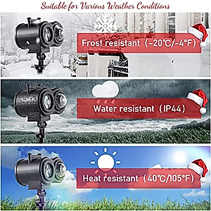 Christmas Projector Lights Outdoor Waterproof: Snowflake Holiday Projector Light with Remote Control - 26 HD Effects (3D Ocean Wave&Patterns) Projector Light for Xmas Holiday Party Garden Decorations