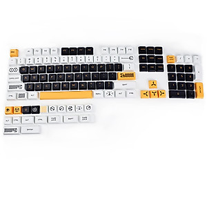 MOLGRIA Virtual War Keycaps 123 Set for Gaming Keyboard, PBT XDA Profile Dye Sublimation Custom Keycaps for Gateron Kailh Cherry MX Switch 104/87/71/61 60 Percent Keyboard(Central Black)
