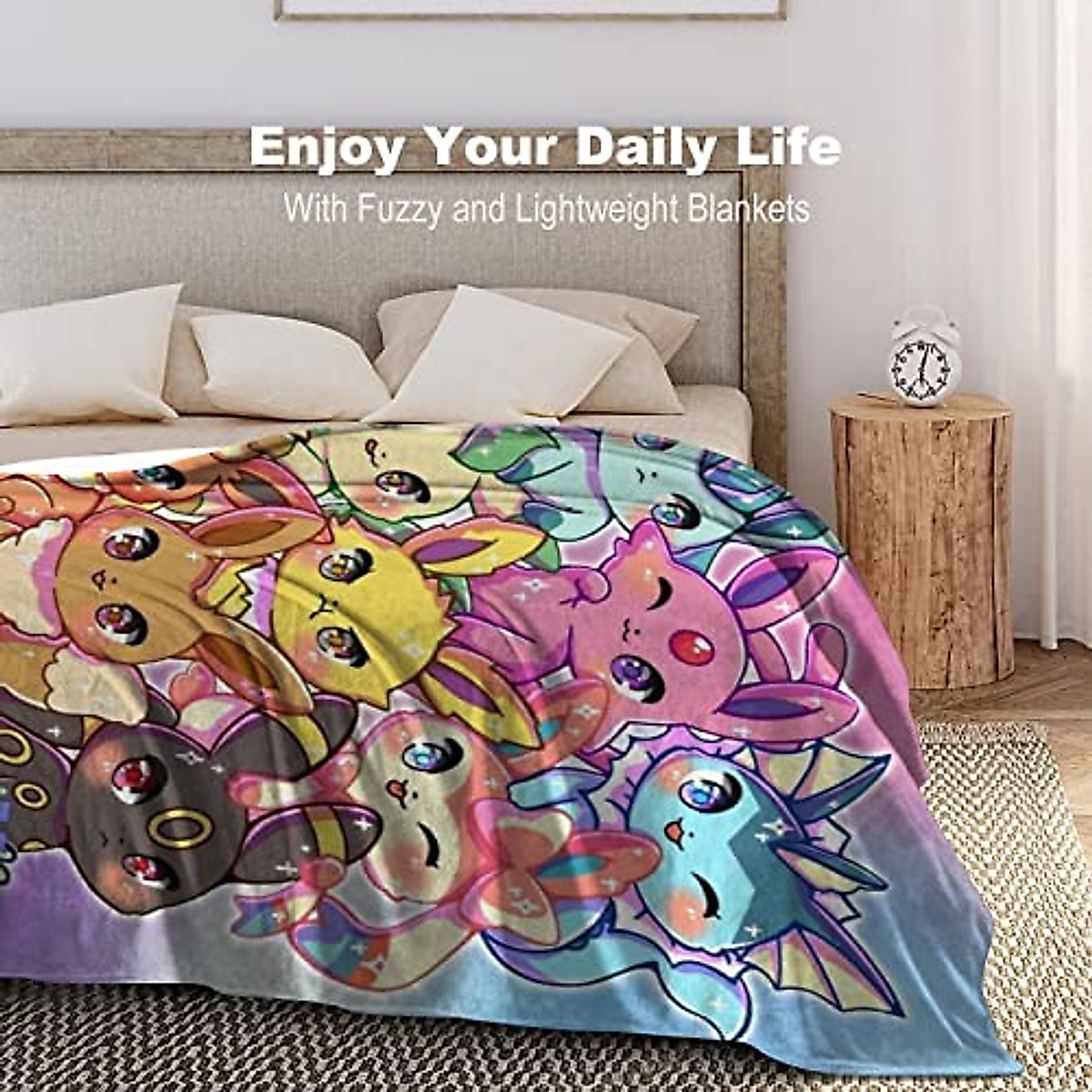 Kuareot Cartoon Throw Blanket Anime Blanket Cozy Warm Fuzzy Fluffy Weighted Blankets, Fits Sofa Chairs Bed Plush for Kids Adults ,40x50 inches