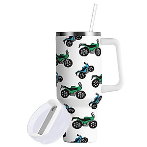 ARGTILDN 30 oz Tumbler Motorcycles Cool Insulated Travel Mug with Handle and Straw Lid Stainless Steel Vacuum Coffee Cup Tea Beverage Container Water Bottles for Car Sports office