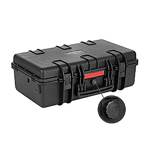 Monoprice Weatherproof Hard Case - 22 x 14 x 8 Inches - With Customizable Foam, IP67, Shockproof, Name Plate, Black