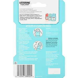 Listerine Pocketmist Cool Mint Oral Care Mist to Get Rid Of Bad Breath, 0.26 Fl Oz (Pack of 2)
