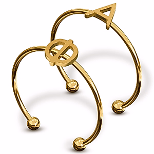 Sorority Shop Alpha Phi Stacking Ring Set - Adjustable Rings with 18k Gold Plating