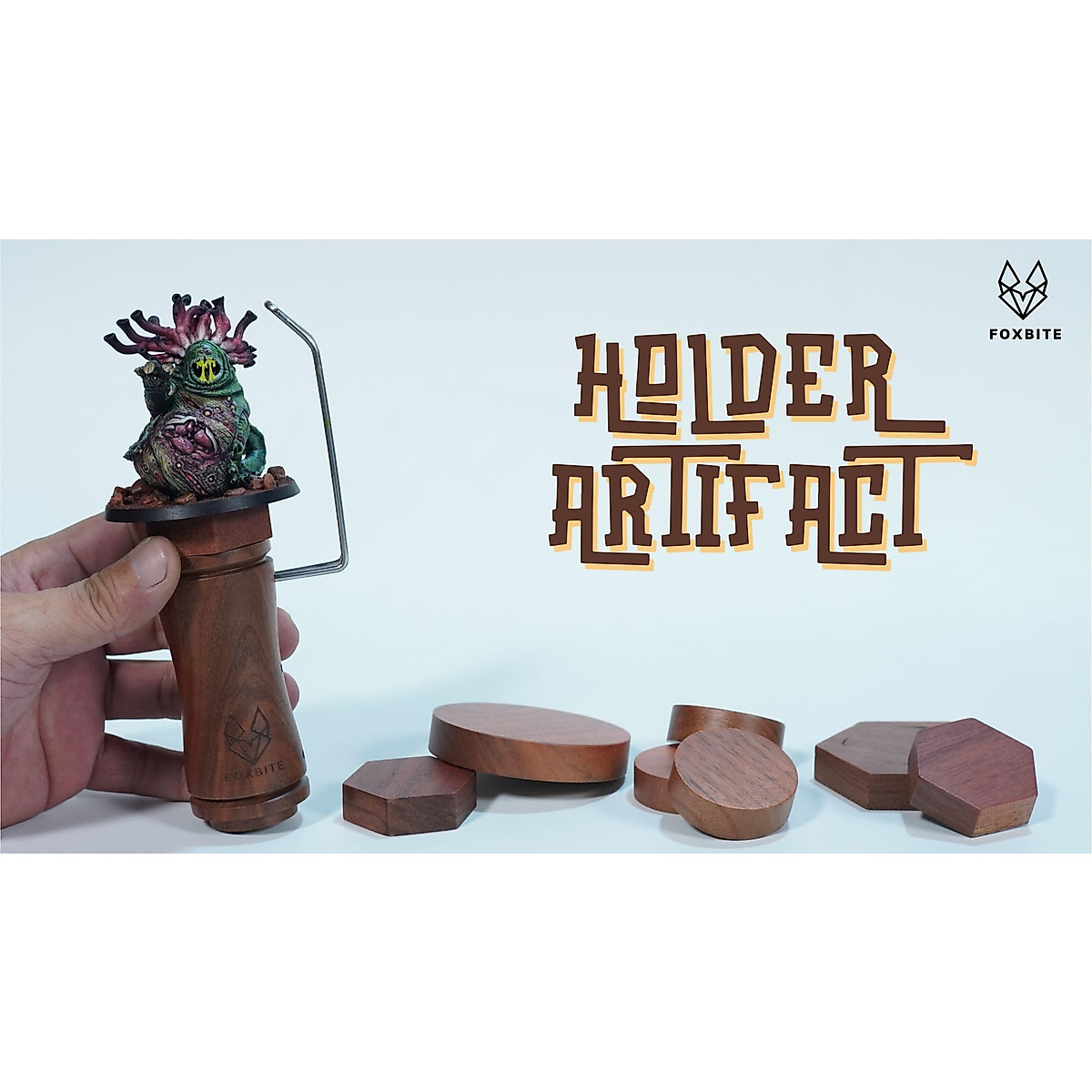 FOXBITE Miniature Painting Holder, Painting Handle for Miniautres Compatible with DND Miniatures, Scale Model, Fantasy Figurines Acrylic Detail Brush Set Painting. kit for Detailing Army