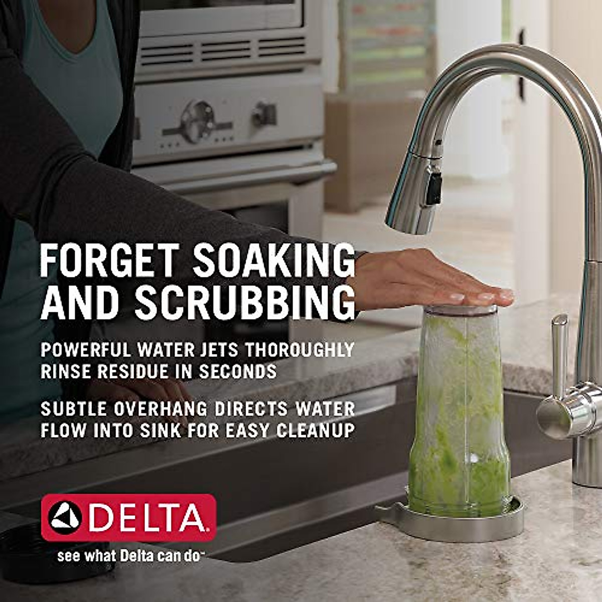 Delta Faucet Glass Rinser for Kitchen Sinks, Kitchen Sink Accessories, Bar Glass Rinser, SpotShield Stainless GR150-SP