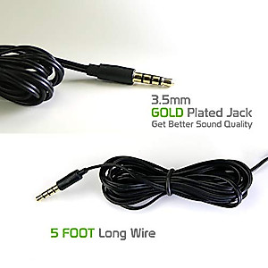 Cellet Premium Mono 3.5mm Hands-Free Headset with Boom Microphone- 5ft Long Wire with Universal Compatible for Apple iPhone, Samsung, LG Motorola with 3.5mm Audio Headphone Jack Input