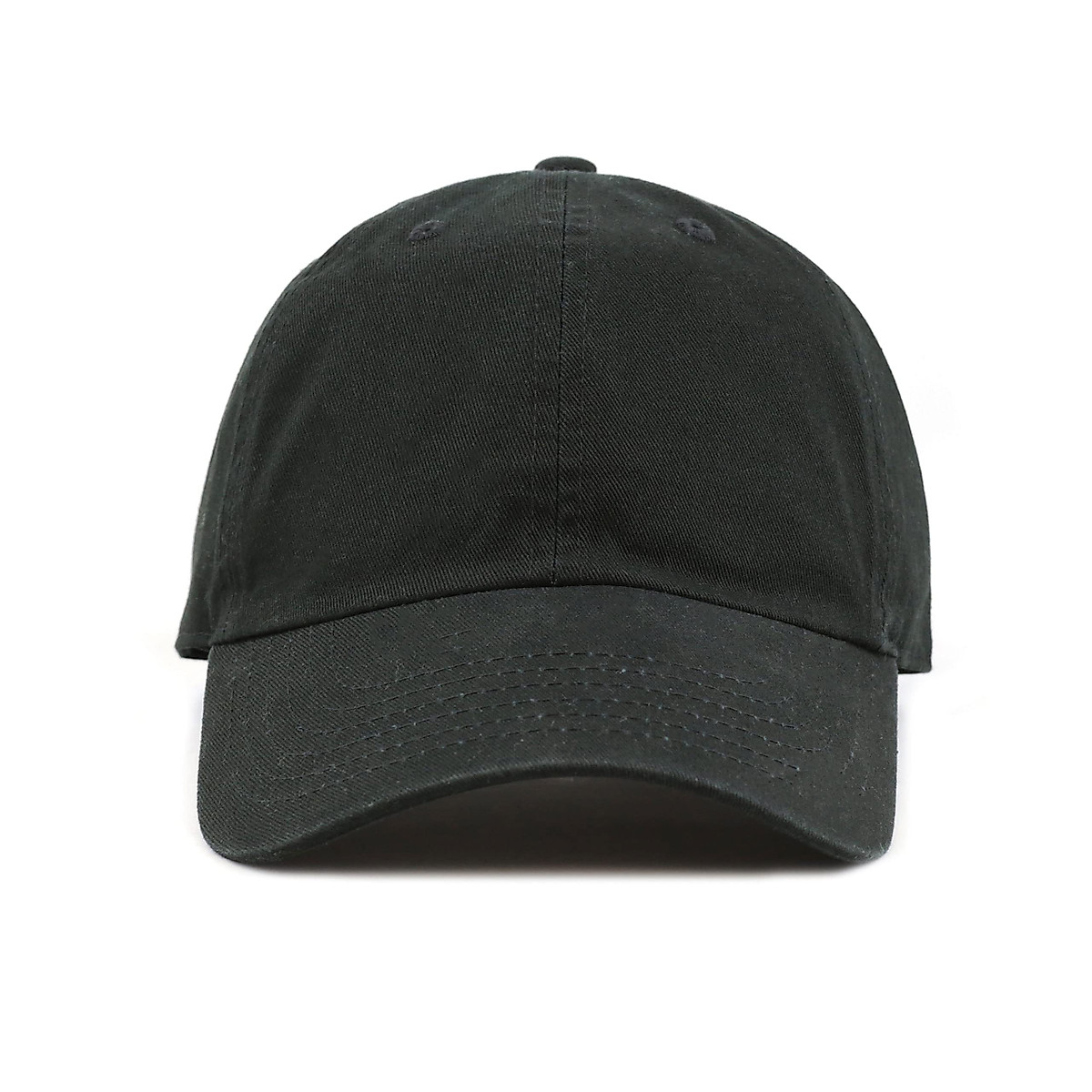 The Hat Depot Kids Washed Low Profile Cotton and Denim Plain Baseball Cap Hat (2-5 yrs, Black)