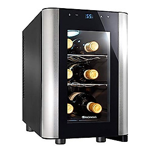 Wine Enthusiast 6 Bottle Countertop Wine Cooler - Mini Fridge for Kitchen - Beverage Refrigerator