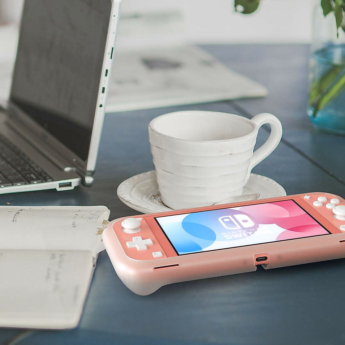 HEATFUN Switch lite Grip Case, Ergonomic Switch lite Protective Case Gray, Grip Cover with Shock-Absorption and Anti-Scratch Design