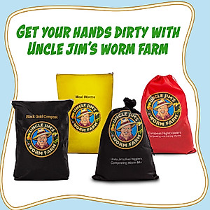 Uncle Jim's Worm Farm 5000 Count Red Wiggler Composting Worms Mix for Garden Soil or Fishing | Starter Pack of Compost Worms Improves Soil Structure and Quality for Healthier Gardens