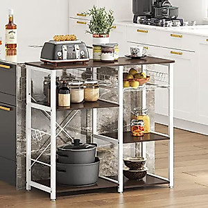 soges 3-Tier Kitchen Baker's Rack Utility Microwave Oven Stand Storage Cart Workstation Shelf, W5s-B