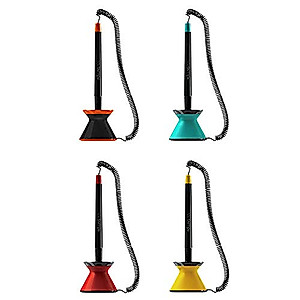 Monami “Rolling Pen” 0.7 mm Stand Type Spring Joint Pen with Adhesive Tape. (4 Colors, 4 Pack)
