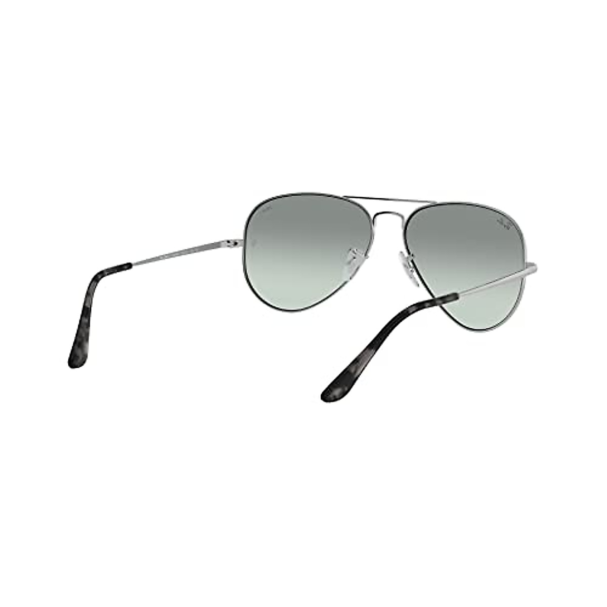 Ray-Ban RB3689 Aviator Metal II Evolve Polarized Sunglasses, Silver/Photochromic Azure Gradient Blue, 58 mm
