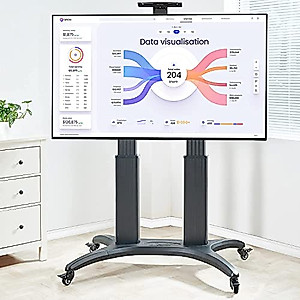 NB North Bayou Heavy Duty Aluminum Mobile TV Cart for 65-85 Inch Flat Screens, Rolling TV Stand with Load Capacity up to 125lbs AVF1800-70-1P(Black)