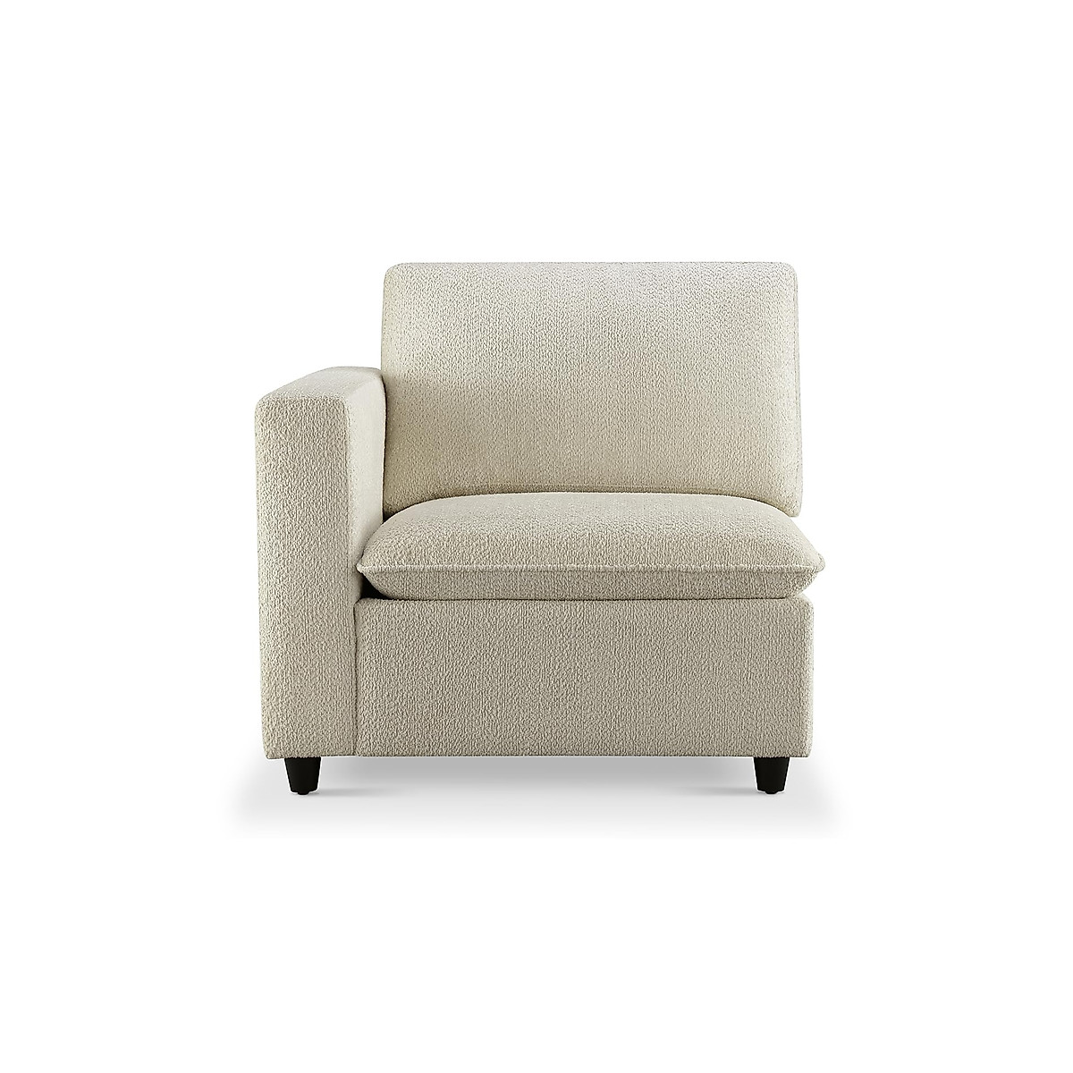 CHERS Sectional Couches for Living Room, 95" Cloud Modular Sectional Sofa with Ottoman, Modern Fabric Upholstered L Shaped Couch with Convertible Chaise, 3 Seater, Natural