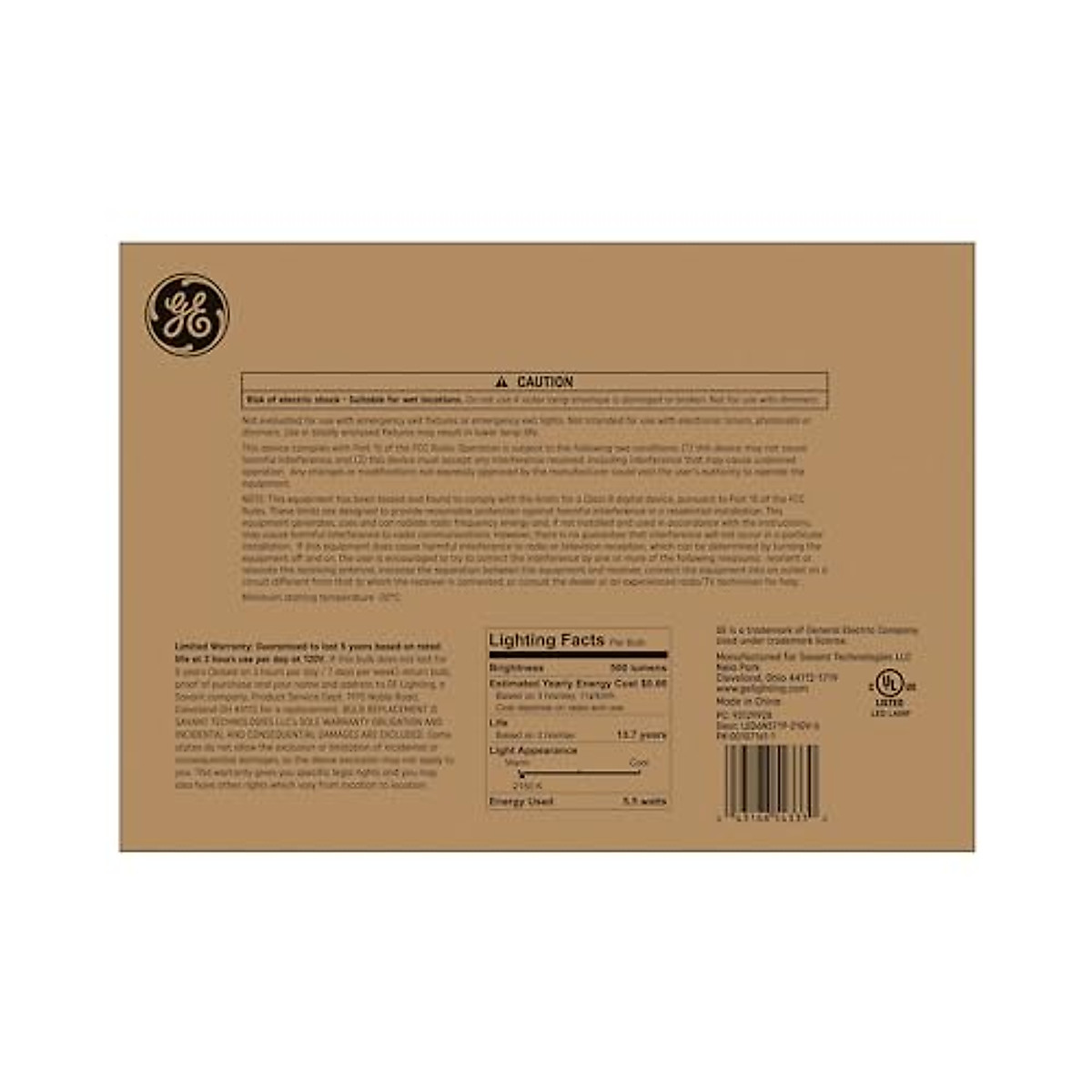 GE Vintage Style LED Light Bulbs, 60 Watt, Amber Finish, ST19 Edison Style Bulbs (6 Pack)