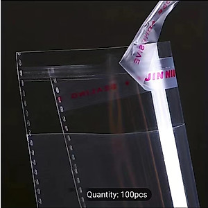 Muyindo 100 Pieces (9x12 Inch) Clear Plastic Bags for Packaging, Clothing & T-Shirts Strong Packing Self Adhesive Cellophane Bag