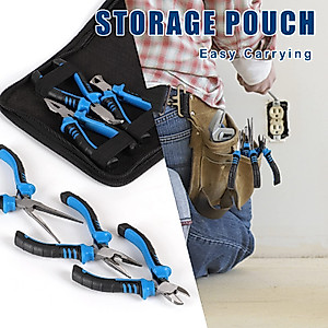 COMOWARE 6 Pcs Mini Pliers Set, Multi-function Pliers Tool Set, Mini Needle Nose Pliers, Linesman Pliers, Long Nose Pliers, Bent Nose Pliers, Diagonal Pliers, End Cutting Pliers, for Electronic Repair