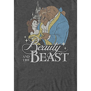 Disney mens Beauty and the Beast Poster Logo Graphic T-shirt T Shirt, Charcoal Heather, 4X-Large US