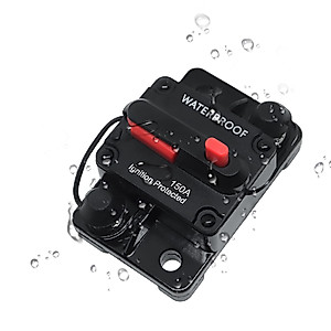 Tiooka 150 Amp Circuit Breaker 12V-48V 3 Pack with Manual Reset for Boat Trolling Motor Marine ATV Trailer Vehicles Stereo Audio Electronic Battery Solar System Waterproof Circuit Breaker