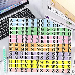 Alphabet Book Spine Labels Alphabet Letters Teacher Supplies Stickers for Classroom 520 Pcs A-Z Tab Dividers Stickers File Folder Labels Library Books Bin Shelf Labels for Classroom Book Organization