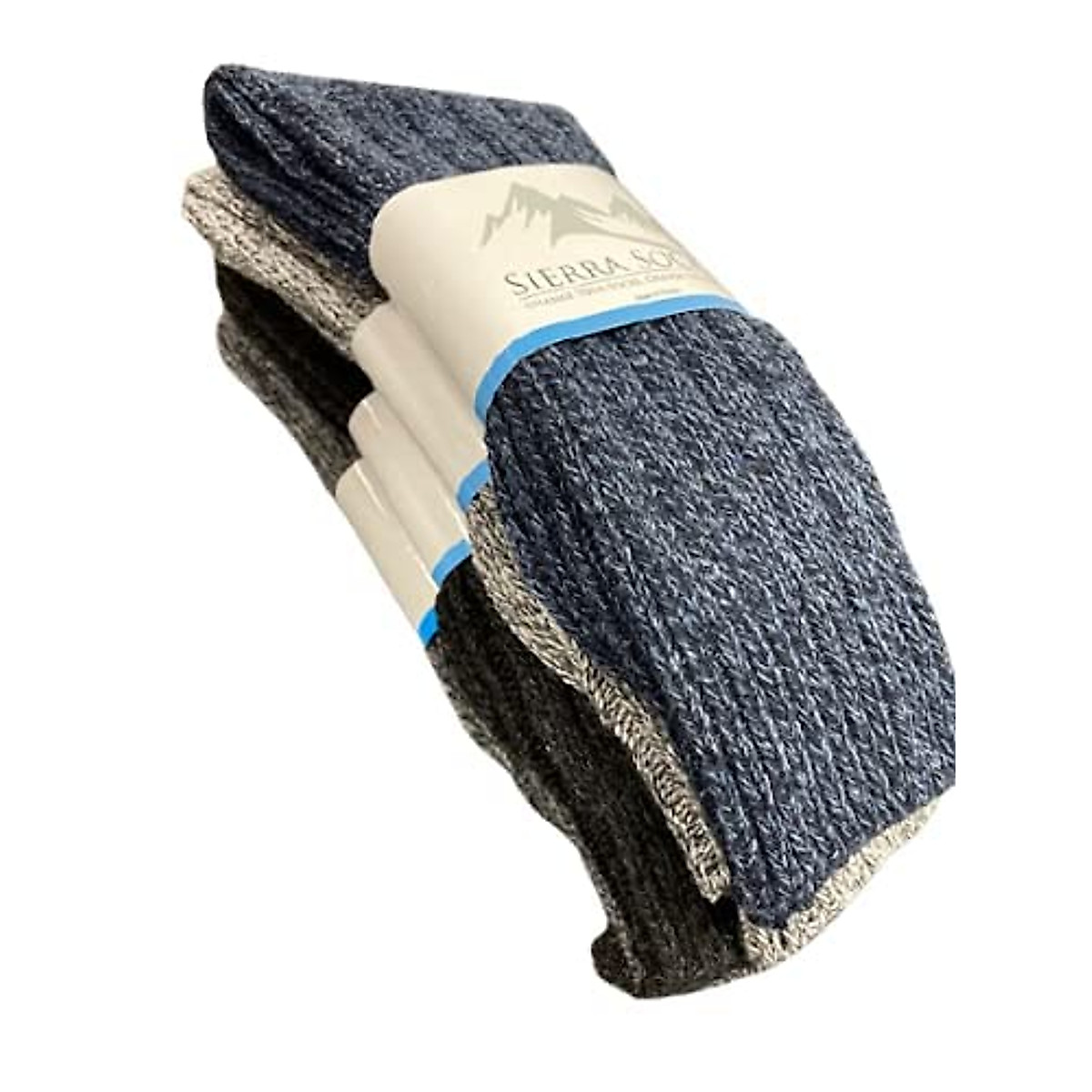 Sierra Socks Thick Hiking Wool Socks, Gift for Father (Charcoal, Large)