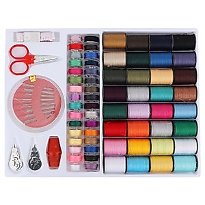 Jeanoko Sewg 64pcs 24×19×2 64pcs Colorful Hand Machine Sewing Thread Set Clothes String Spool Box Fr-197