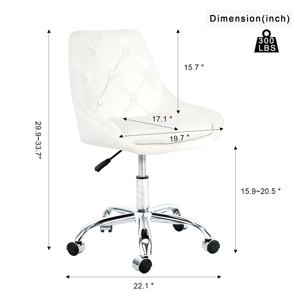 Warmiehomy Office Desk Chair with Wheels, Modern Velvet Vanity Chair with Mid Back, Ergonomic Computer Task Study Chair 360 Degree Swivel Height Adjustable for Office Make Up Bedroom,Sliver-Beige