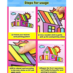 ANXUS Sand Painting Kit for Kids, Complete Sand Painting Tool, 12 Colored Sand Paintings with 24 Sand Paintings, Brush, Wooden Pen, Sand Table, DIY Sand Art. Children's Favorite Gifts