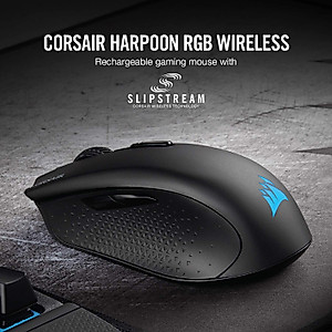 CORSAIR HARPOON WIRELESS RGB Gaming Mouse - 10,000 DPI - 6 Programmable Buttons - Lightweight - Bluetooth - USB - Black