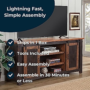 Martin Svensson Home Santa Fe 70" Solid Wood TV Stand, Antique Black and Aged Distressed Pine