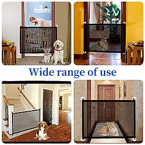 Pet Safety Guard Mesh Dog Gate [Easy-Series 70.9''x28.3'' ],Pet Gate Magic Gate for Dogs,Portable Folding Safety Gates Install Anywhere Wide Safety Fence for Hall Doorway and Stair