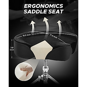 Starfavor Drum Throne Height Adjustable Padded Seat Drum Stool Saddle Drum Seat, with Double Braced Anti-Slip Feet Swivel Drum Chair for Adults, Motocycle Style, ST-500