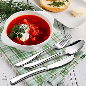 Homikit 65 Pieces Heavy Duty Silverware Set with Serving Utensils, Stainless Steel Cutlery Eating Utensils Set for 12, Fancy Metal Heavy Weight Flatware Tableware Set, Dishwasher Safe