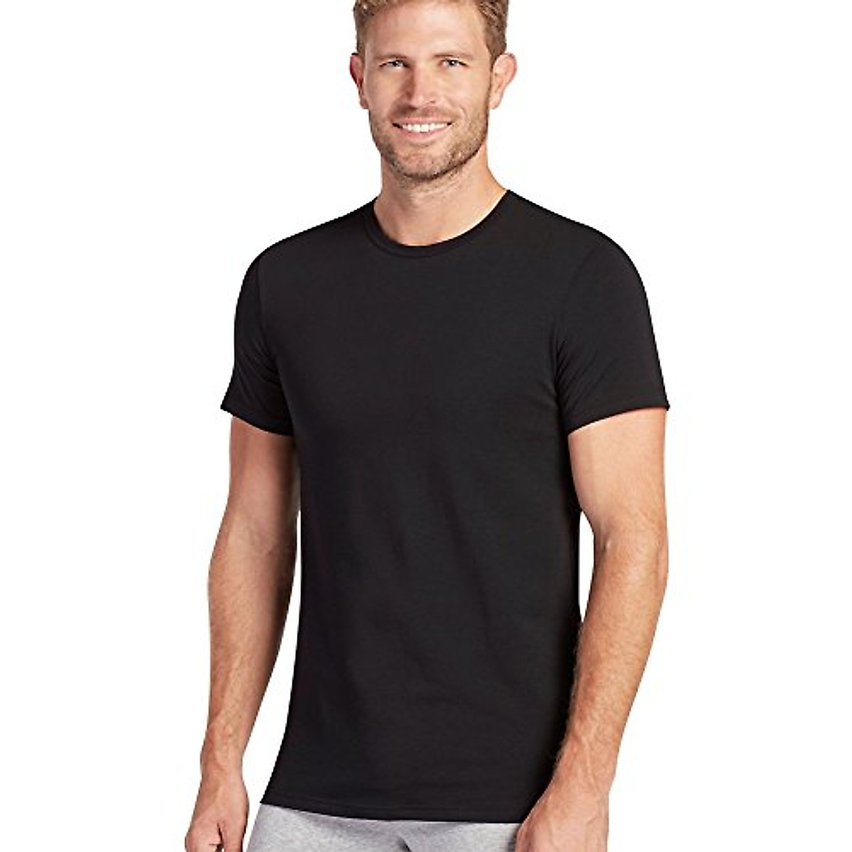 Jockey Men's T-Shirts Slim Fit Cotton Stretch Crew Neck T-Shirt - 2 Pack, Black, XL