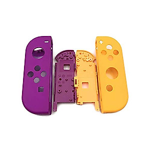 Zoozie LA Faceplate Housing Shell Case Cover+Battery Middle Frame for Switch NS NX Controller-Purple-Orange1