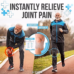 JJ CARE Knee Patches - 14 Pcs Knee Patches for Pain Relief Extra Strength - 5.5" x 3.9" Pain Relief Patch for Knee, Knee Pain Relief Patch for Arthritis, Inflammation, Sciatica, Muscle & Joint