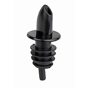 New Star Foodservice 48476 Plastic Liquor Free Flow Pourer Stopper (Set of 6), Black