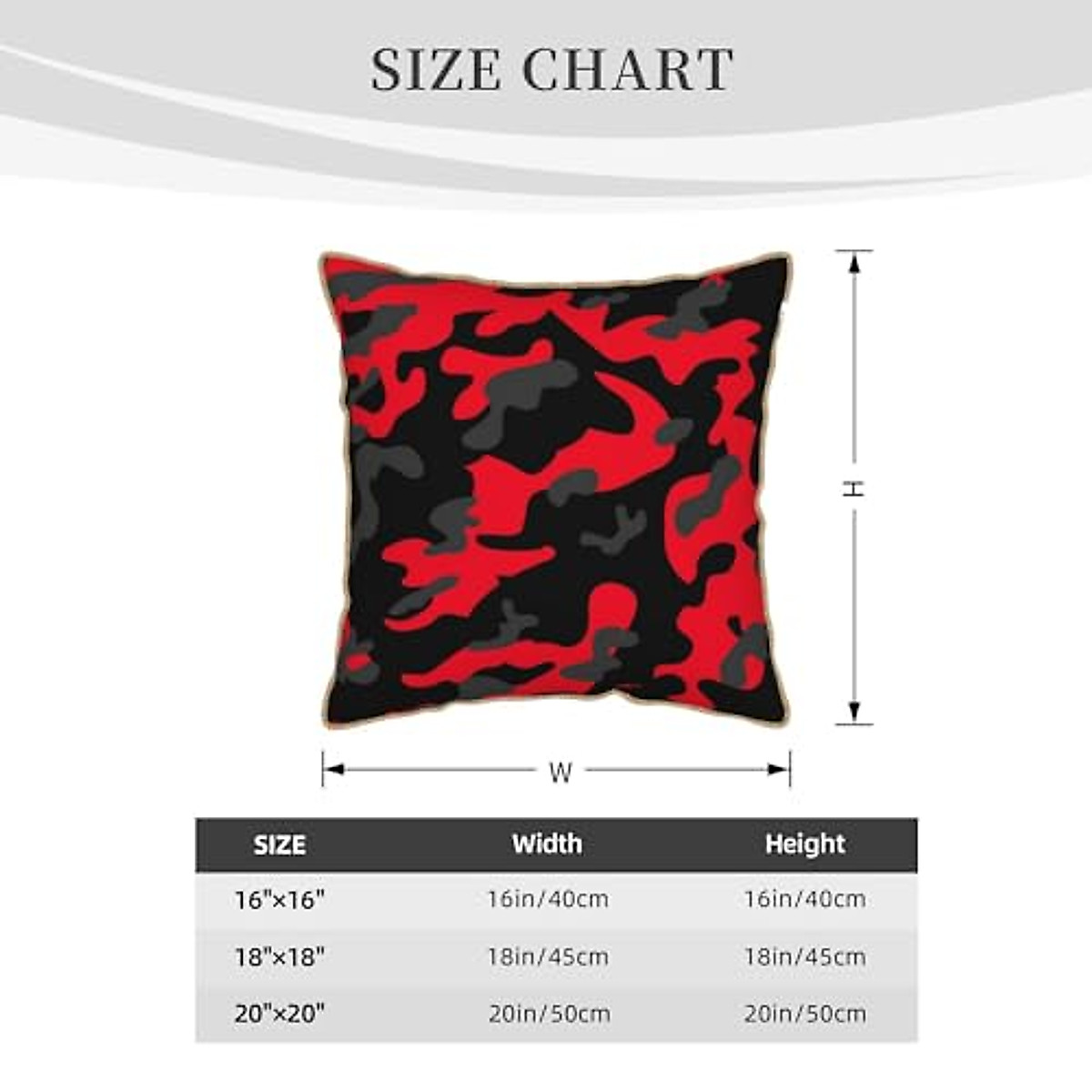 Augenstern Zippered Pillow Protectors Cover Case Camouflage-Red-Camo Decorative Throw Pillow Cover Square Cushion Case 18"X18"