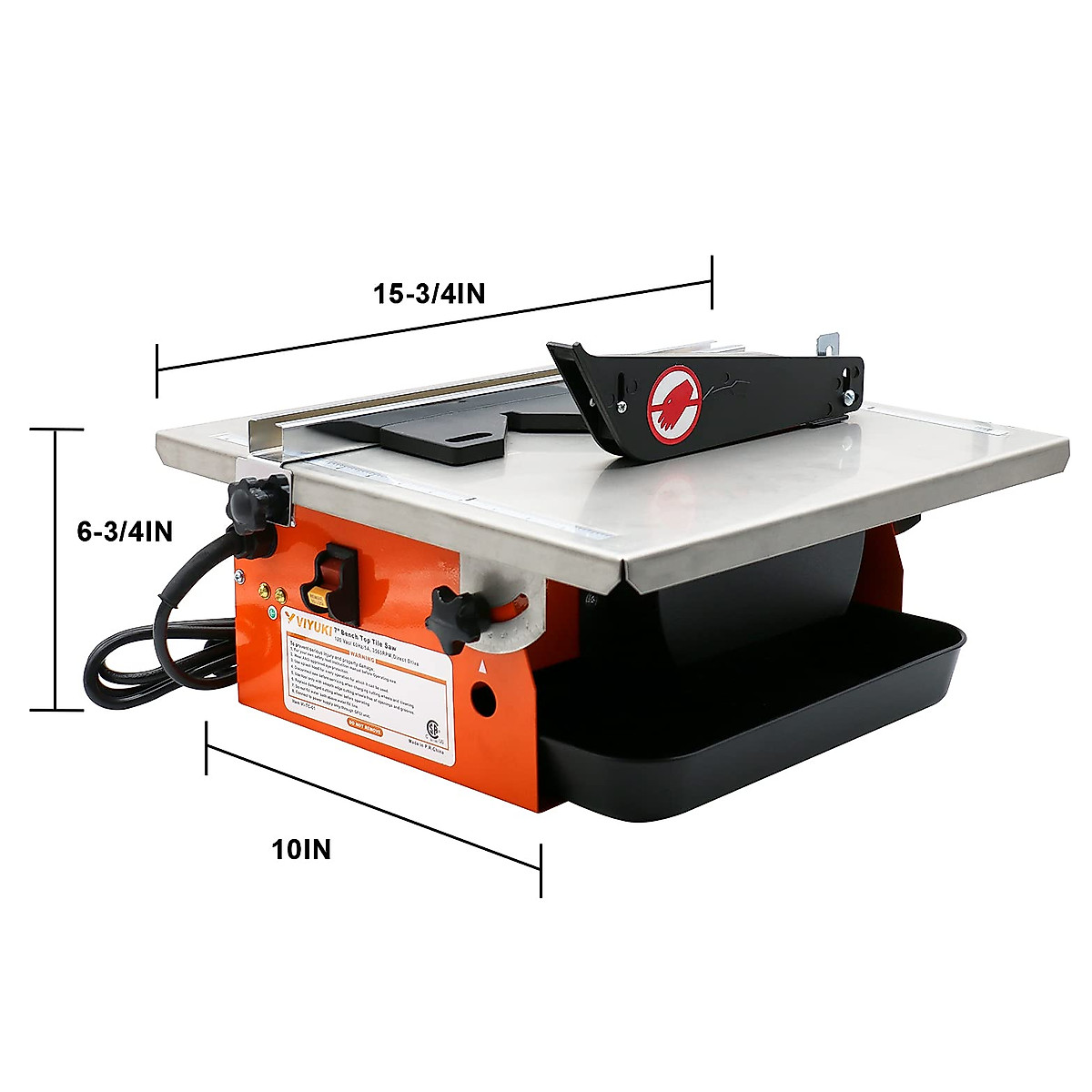 VIYUKI Tile Cutter Saw Portable Wet Cutting Porcelain Tile Cutter Table Saw 7-Inch Wet Tile Saw