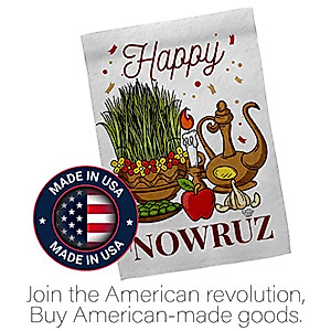 Iranian New Year Garden Flag Home Decor Banner Wall Art Patio Lawn Front Porch Room Decorations Small Outdoor Tapestry Yard Sign Celebration Persian New Year Christian Religion Day Holiday Made In USA