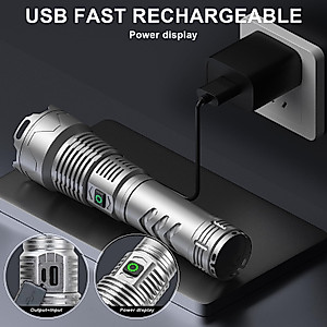 FUROLD Rechargeable Flashlights High Lumens, 990,000 Super Bright LED Flashlight Powerful Flash Light,5 Modes, IPX6 Waterproof,Handheld Flash Lights for Outdoor Emergency Camping Hiking